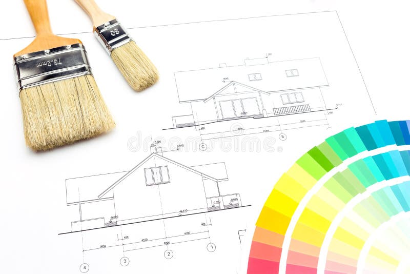 Draftsman Drawing Blueprints Stock Image - Image of drawing ...