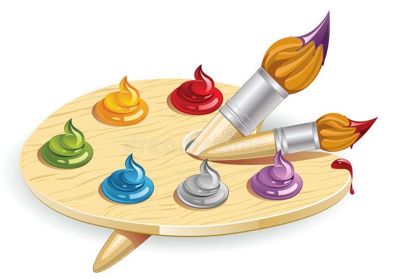 Palette de couleurs illustration de vecteur. Illustration du balai ...