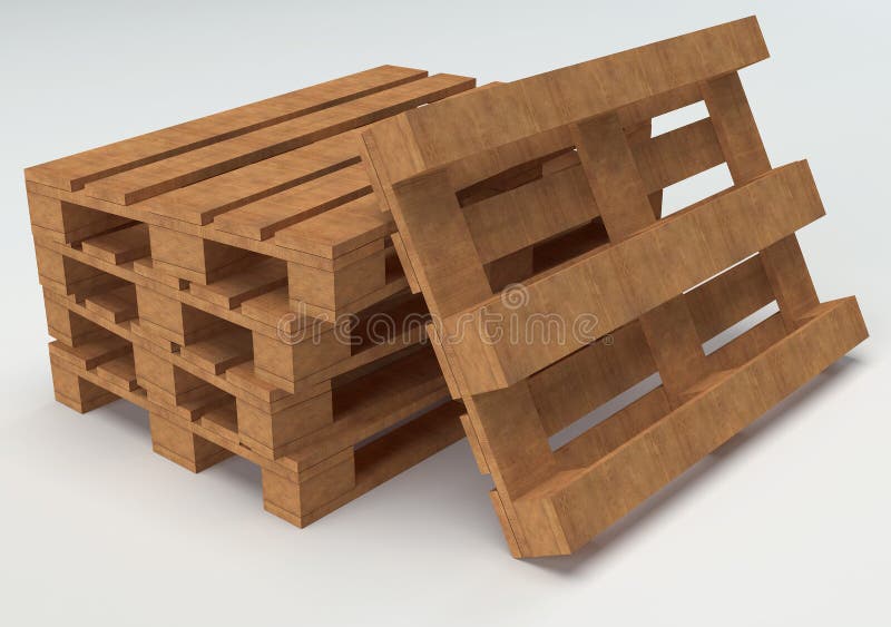 Palette en bois d'entrepôt illustration stock. Illustration du ...