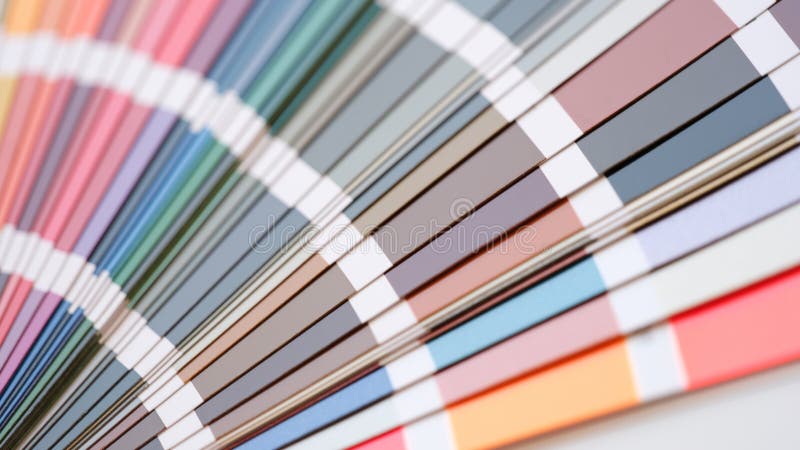 Palette Fan in Different Multicolored Color Samples Stock Photo - Image ...