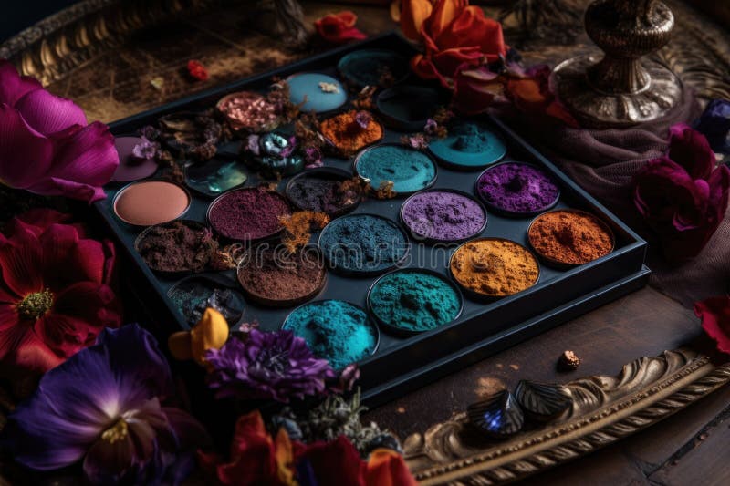 Palette Full of Bold and Daring Colors for a Dramatic Look Stock ...