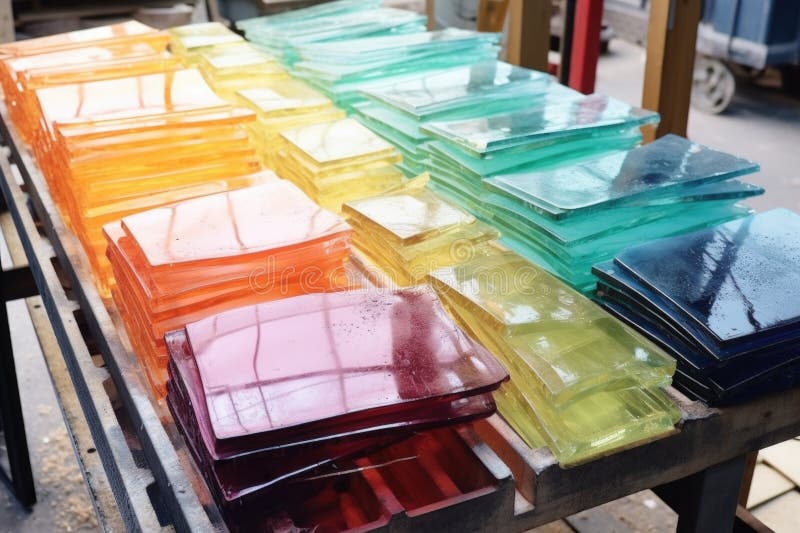 A Palette Full of Raw Glass Sheets Waiting for Processing Stock Image ...