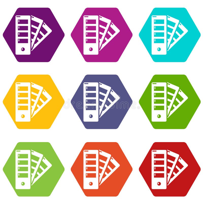 Palette guide icons set 9 stock illustration. Illustration of design ...