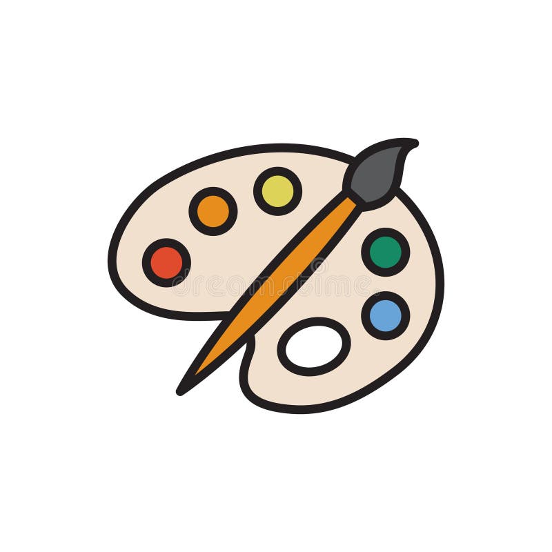 Palette Icon on White Background Stock Vector - Illustration of gouache ...