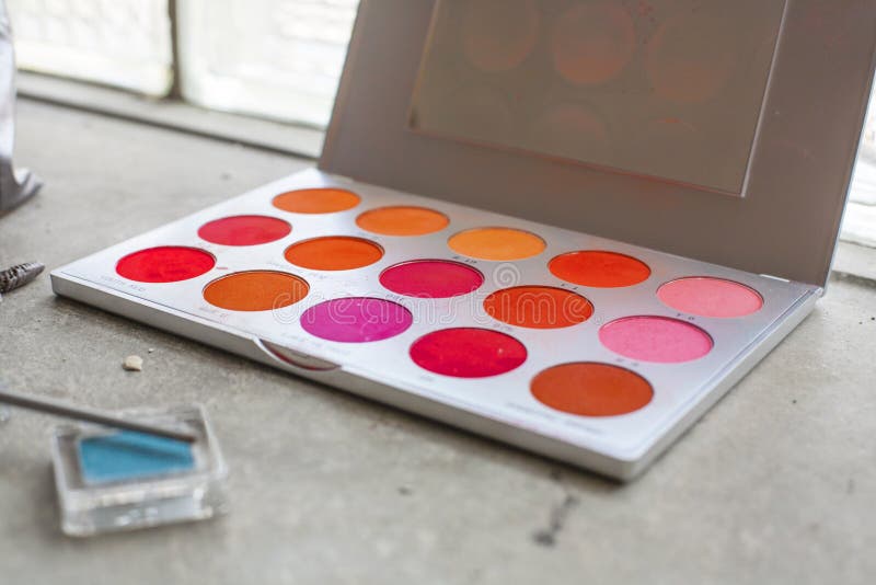 Palette of makeup colors stock image. Image of bright - 36226791