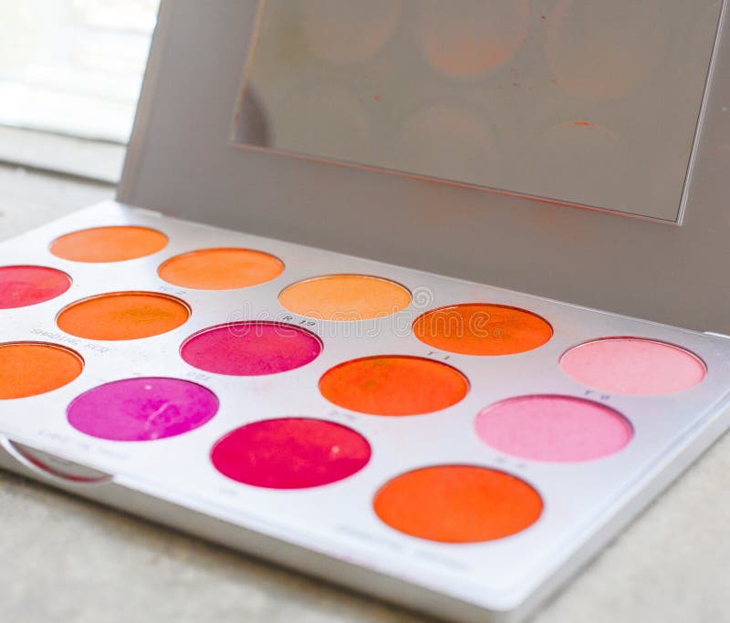 Palette of makeup colors stock image. Image of pink, eyeshadow - 36226831