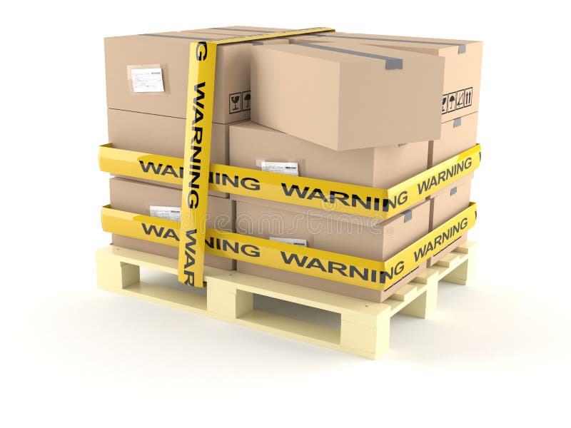 Palette with many packages stock illustration. Illustration of carton ...