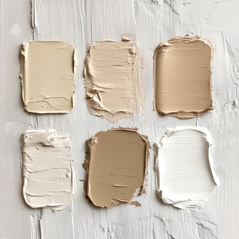 A Palette of Neutral Paint Samples Arranged on Textured White Canvas ...