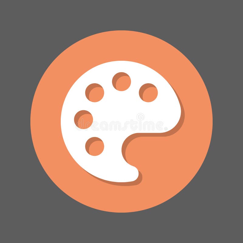 Palette Paint Flat Icon. Round Colorful Button, Circular Vector Sign ...