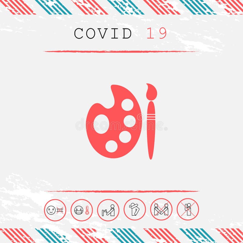 Palette for Paints with Paint Brush Icon. Graphic Elements for Your ...