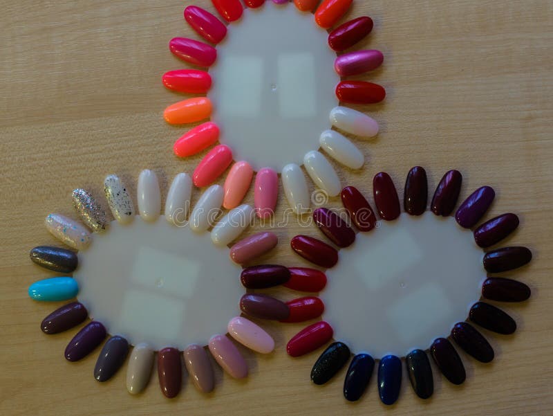 Palette for Samples of Multi-colored Gel Nail Polish Stock Photo ...