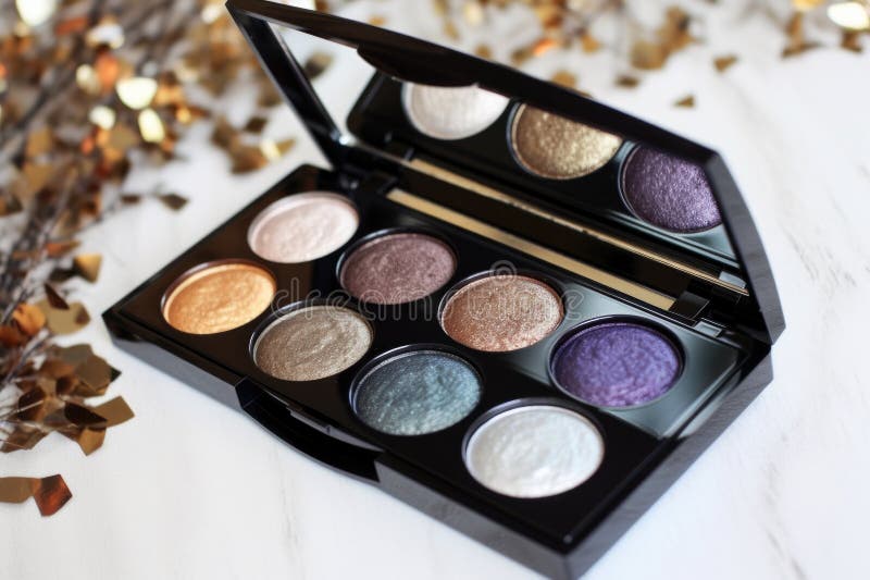 Palette of Sleek Metallic Shadows, Perfect for Dramatic Evening Look ...