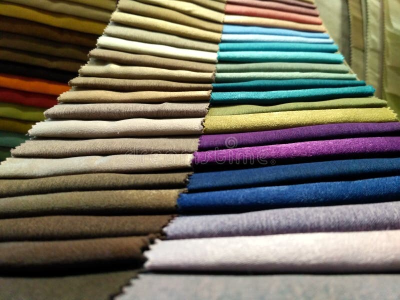 Palette of Small Strips of Rainbow Fabrics Stock Image - Image of decor ...