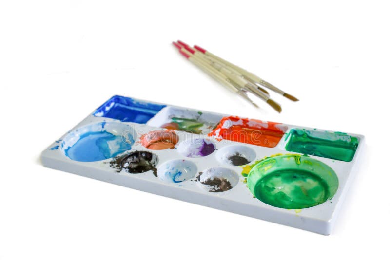 Palette of water color stock photo. Image of blue, water - 61111600