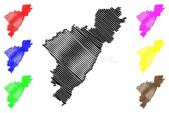 Pali District Rajasthan State, Republic of India Map Vector ...