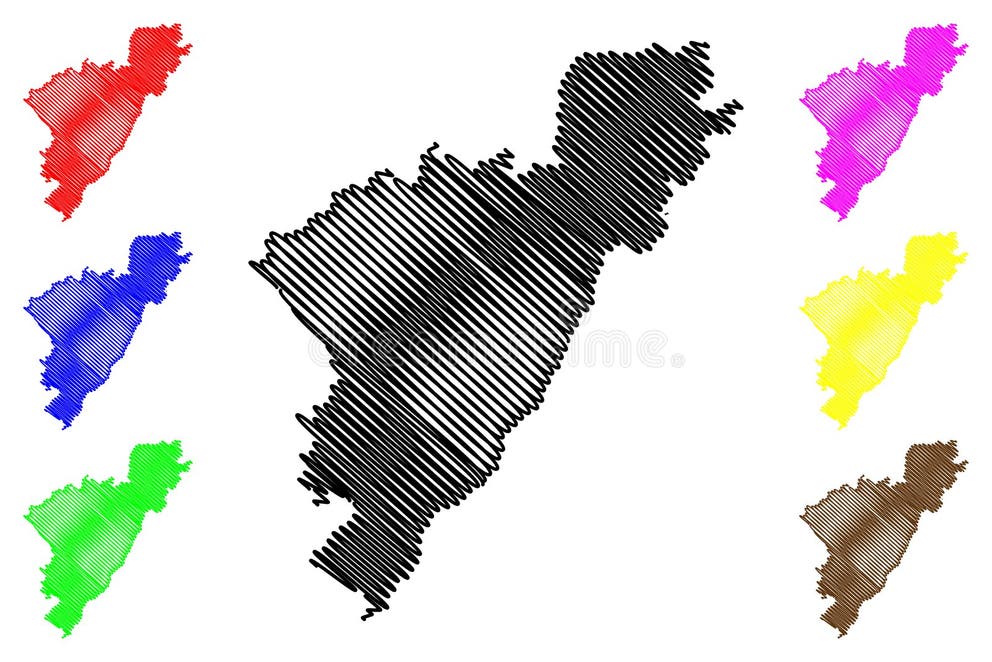 Pali District Rajasthan State, Republic of India Map Vector ...