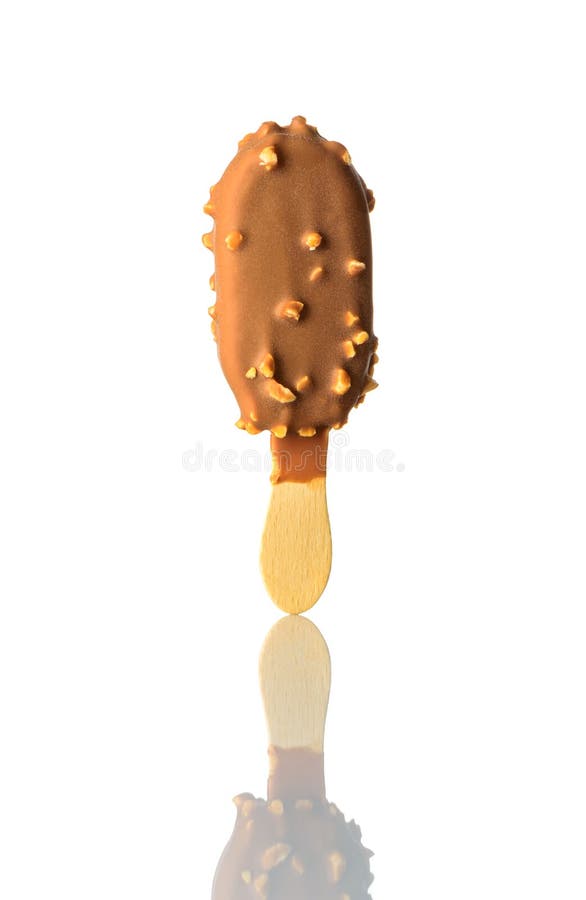 Palillo Del Helado De Chocolate En El Fondo Blanco Imagen de archivo ...