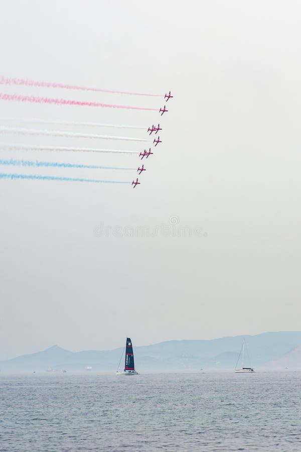 Palio Faliro,Greece -May 18,2024.RAF Bitish Acrobatic Display Team the ...