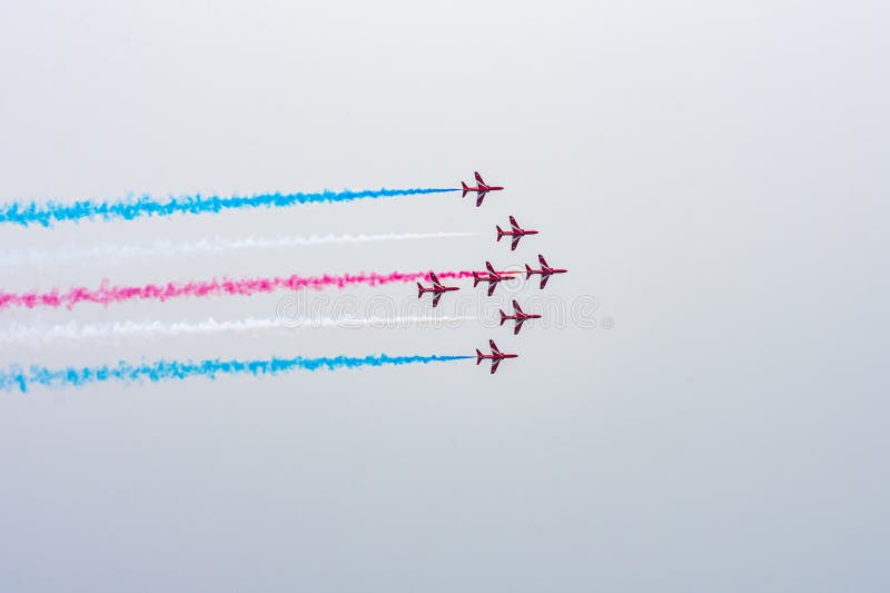 Palio Faliro,Greece -May 18,2024.RAF Bitish Acrobatic Display Team the ...