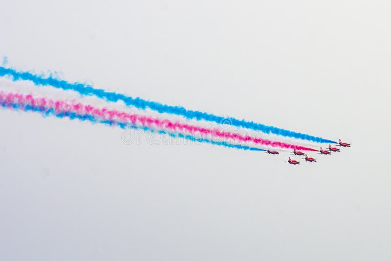 Palio Faliro,Greece -May 18,2024.RAF Bitish Acrobatic Display Team the ...