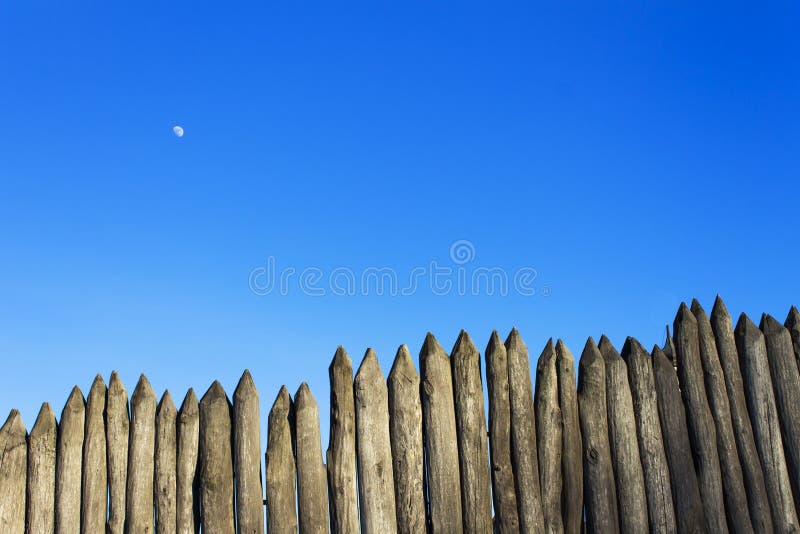 Palisade Stockade Palings Logs and Sky Stock Photo - Image of lumber ...
