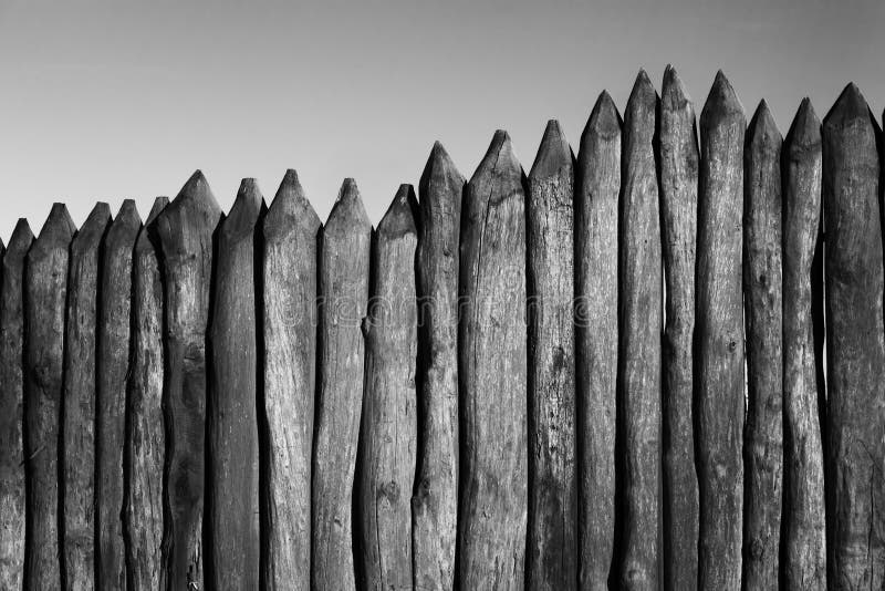 Palisade Stockade Palings Logs and Sky Stock Photo - Image of lumber ...