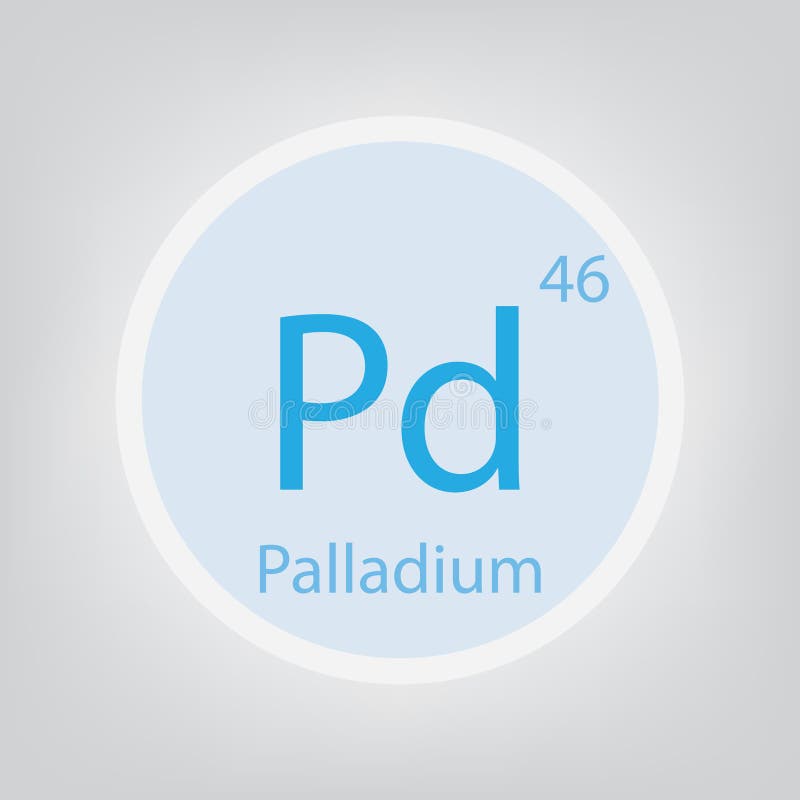 Palladium Pd Chemical Element Icon Stock Vector - Illustration of sign ...
