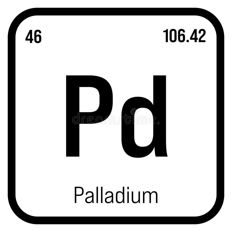 Palladium, Pd, Periodic Table Element Stock Illustration - Illustration ... Palladium, Pd, Periodic Table Element Stock Illustration - Illustration ...