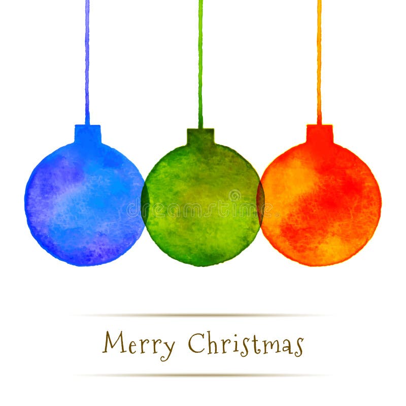 Palline Di Natale Ad Acquerello Disegnate a Mano Illustrazione ...