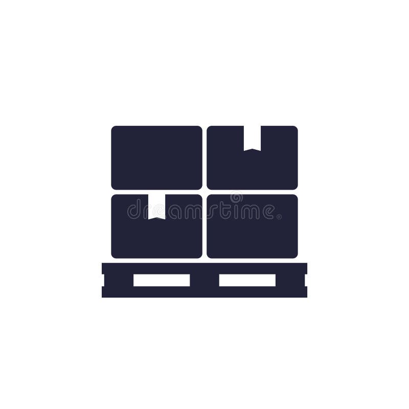 Pallet with Boxes Icon on White Stock Vector - Illustration of vector ...
