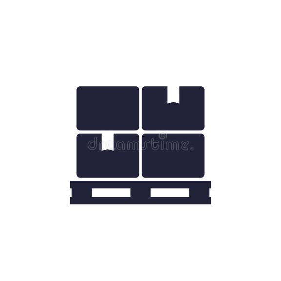 Pallet with Boxes Icon on White Stock Vector - Illustration of vector ...