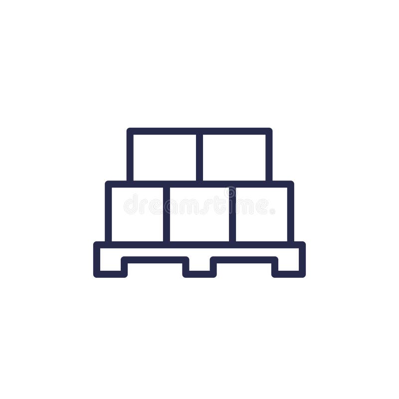 Pallet with Boxes Line Icon Stock Vector - Illustration of warehouse ...
