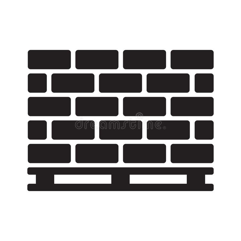 Pallet with Bricks Icon. Pallet for Cargo Icon Stock Vector ...