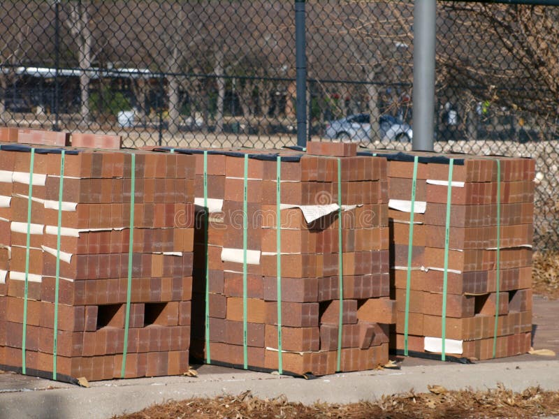 Pallet Bricks Just Delivered for New Rail Platform Stock Image - Image ...