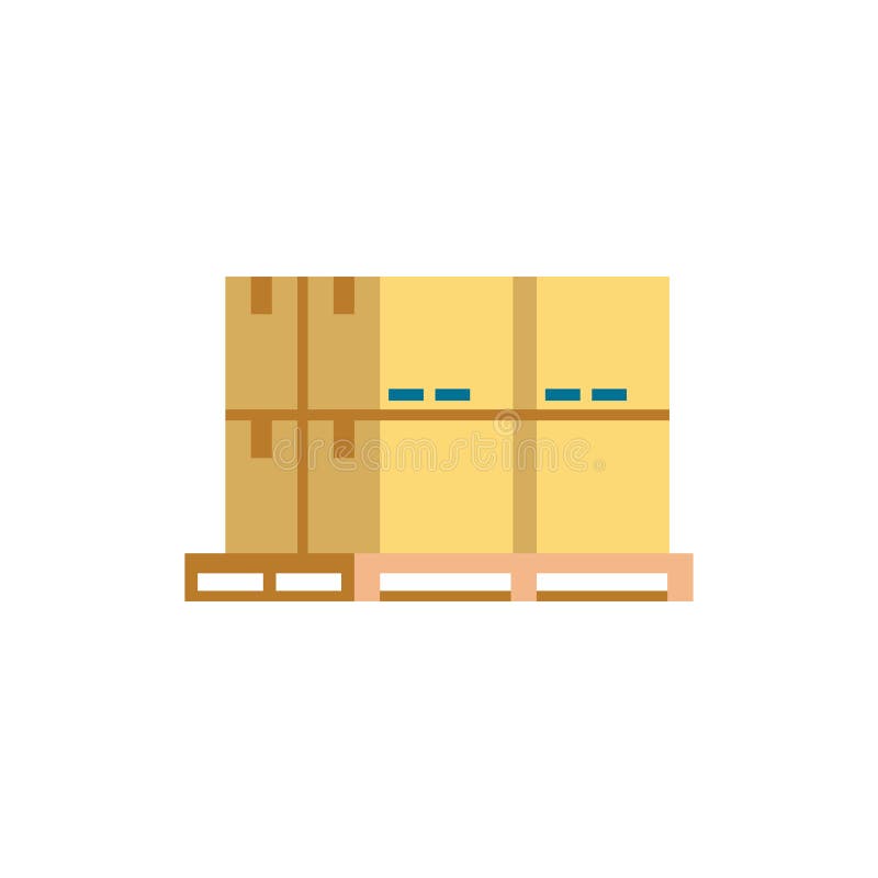 Pallet with Cargo Icon. Monochrome Simple Pallet with Cargo Icon for ...