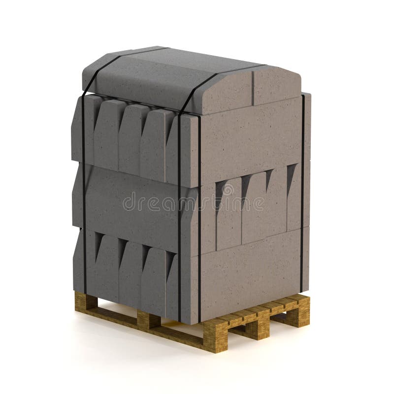 Pallet with Curbstone Pavement. Laying Bardyur. the Element of the Road ...