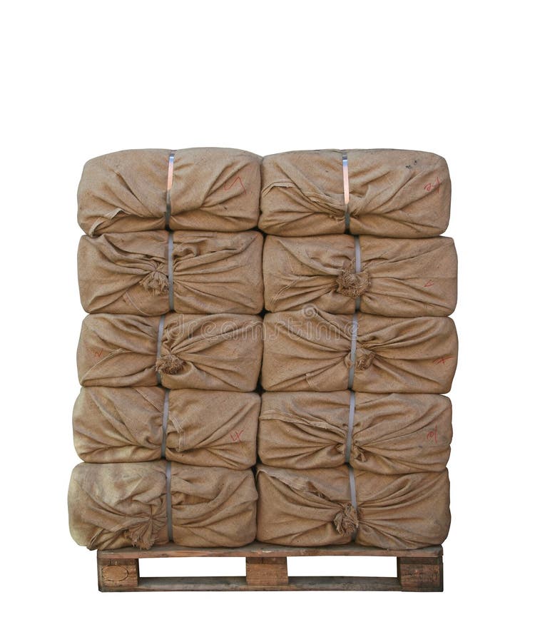 Pallet of sacks stock image. Image of plastic, transportation - 32718853