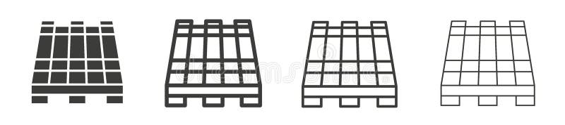 Pallet Icon Vector Set on White Background Stock Vector - Illustration ...