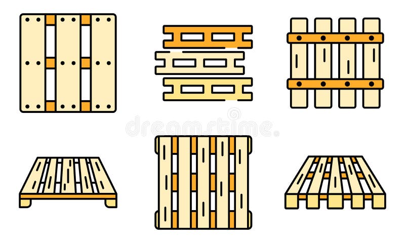 Pallet Stack Icon Color Outline Vector Stock Vector - Illustration of ...