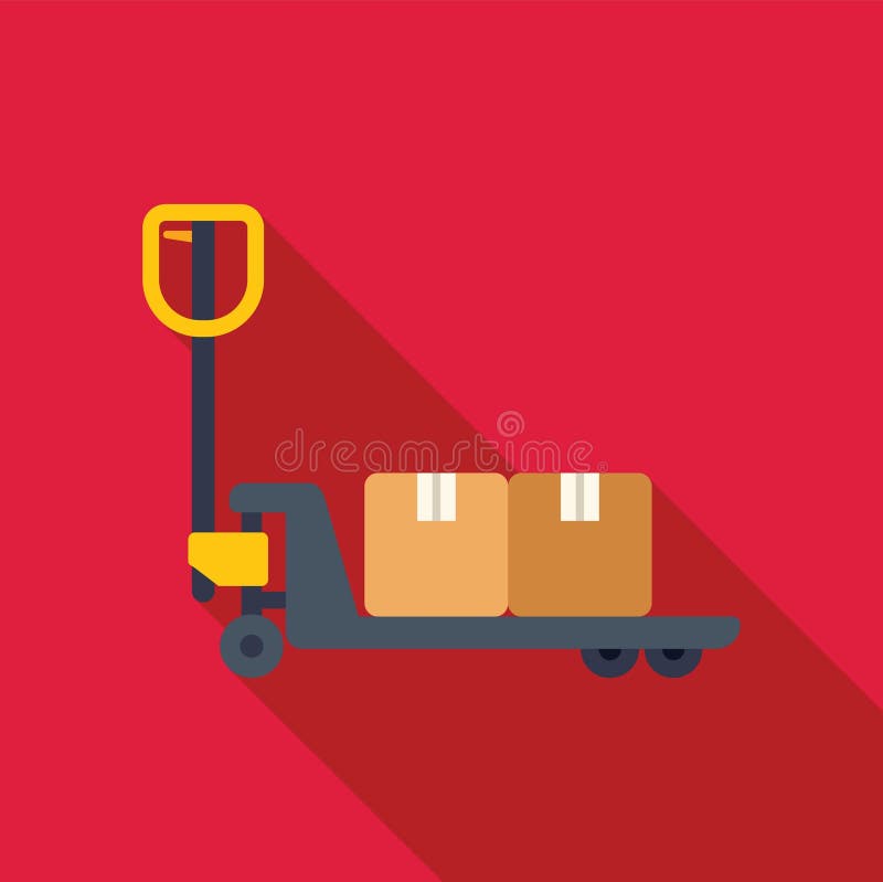 Pallet Jack Carrying Boxes in Warehouse Logistics Illustration Stock ...