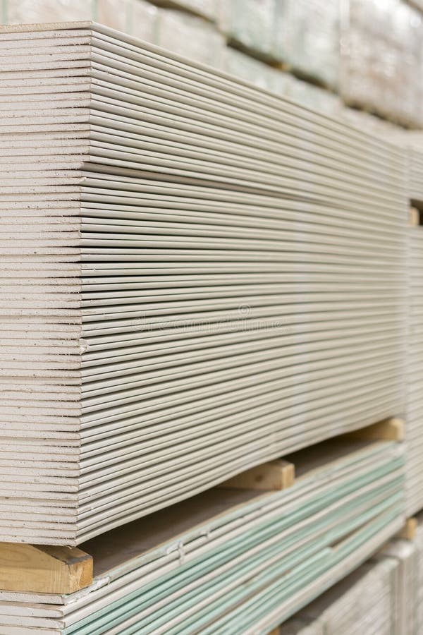Pallet with Plasterboard in the Building Store Stock Image - Image of ...