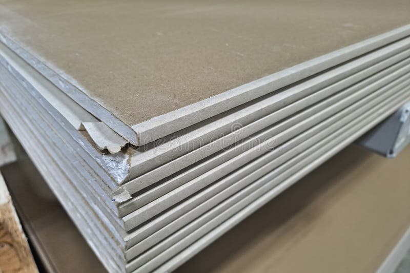 Pallet of Plasterboard Sheets in a Construction Site Stock Image ...