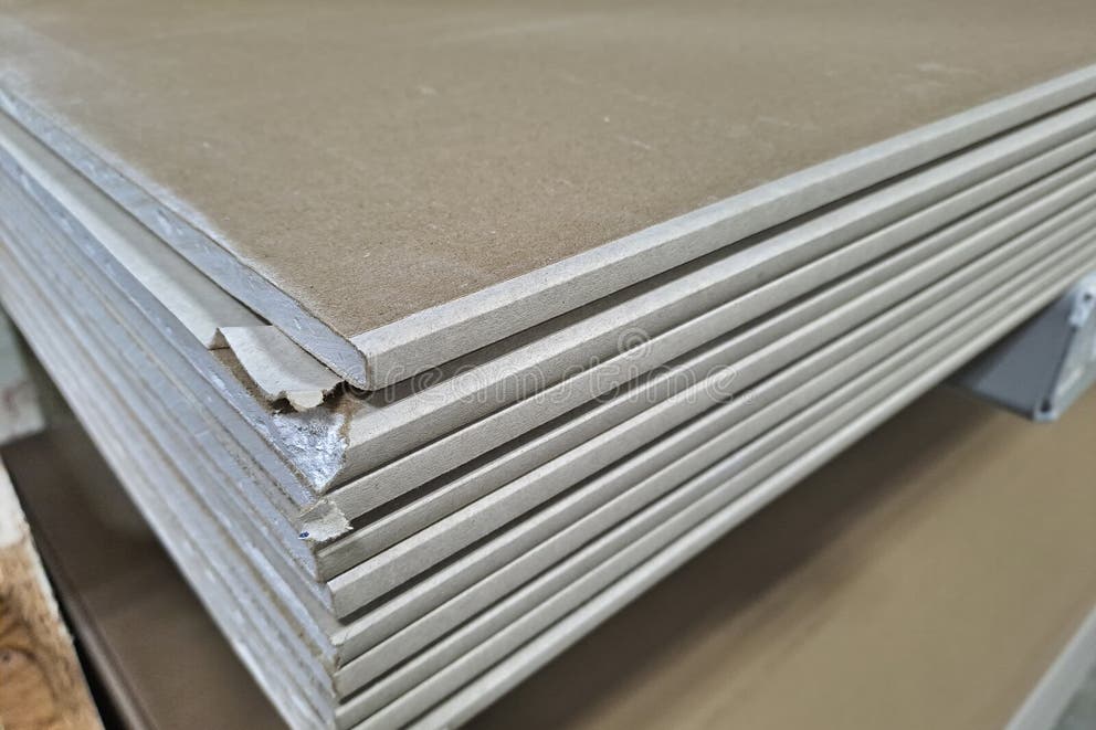 Pallet of Plasterboard Sheets in a Construction Site Stock Image ...