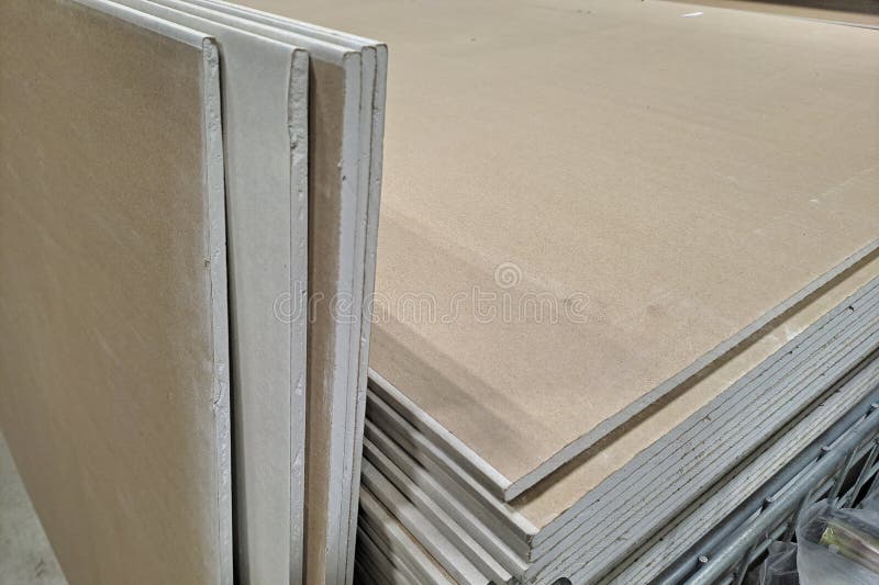 Pallet of Plasterboard Sheets in a Construction Site Stock Image ...