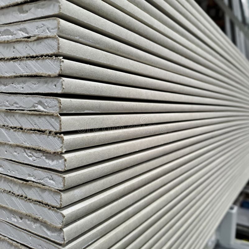 Pallet of Plasterboard Sheets in a Construction Site Stock Photo ...