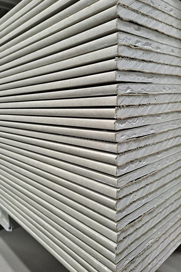 Pallet of Plasterboard Sheets in a Construction Site Stock Image ...