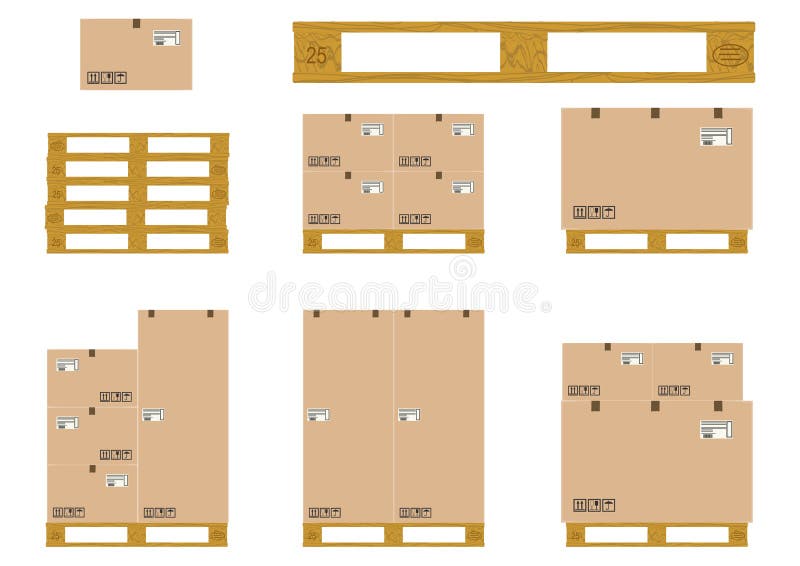 American Standard Pallet Views Stock Vector - Illustration of shape ...