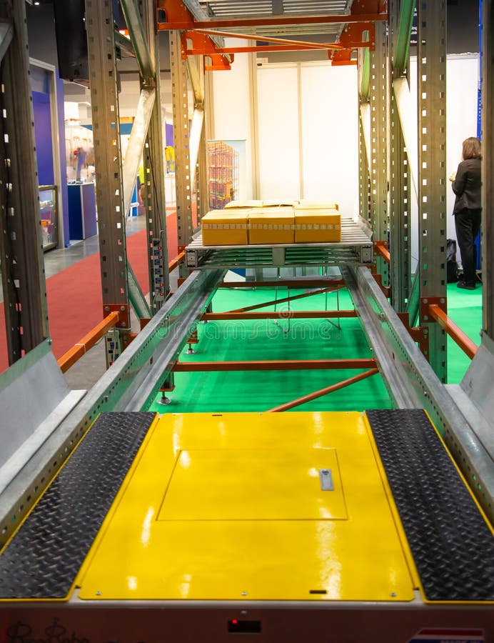 Pallet shuttle racking stock image. Image of container - 159615205