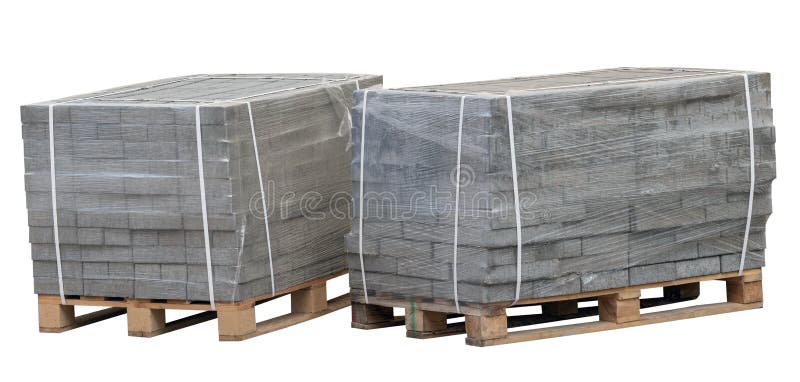 Pallet with a Stack of Concrete Curbstone Stock Photo - Image of brick ...