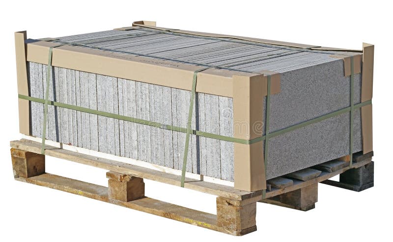 Tile Blocks on Pallets Lie Next To Each Other Stock Photo - Image of ...